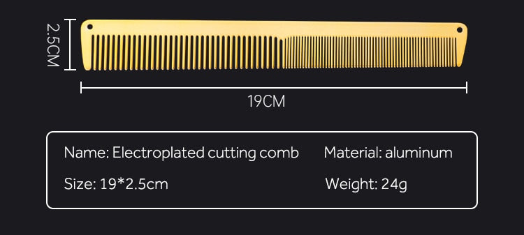 Hair Cutting Comb Titanium Steel Heat-Resistant Metal Comb Thin Flat T ...